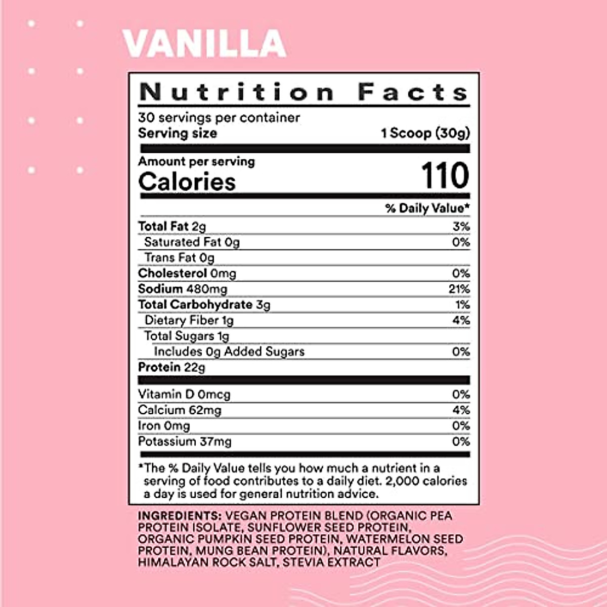 Bright Vegan Protein Powder for Women - Low-Carb, Non Dairy, Gluten Free, & Non-GMO Naturally Flavored Plant-Based Protein - 30 Servings, Vanilla