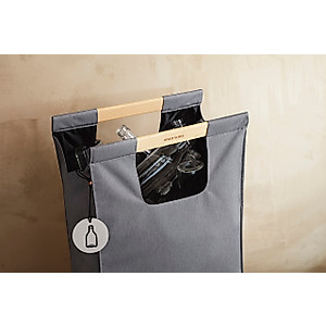 Eva Solo | Waste Separation Bag 7.4 Gallon (28 litres) | Beechwood Handles with Magnet Closure | Robust Stable Waste Separation Bag | Dark Grey