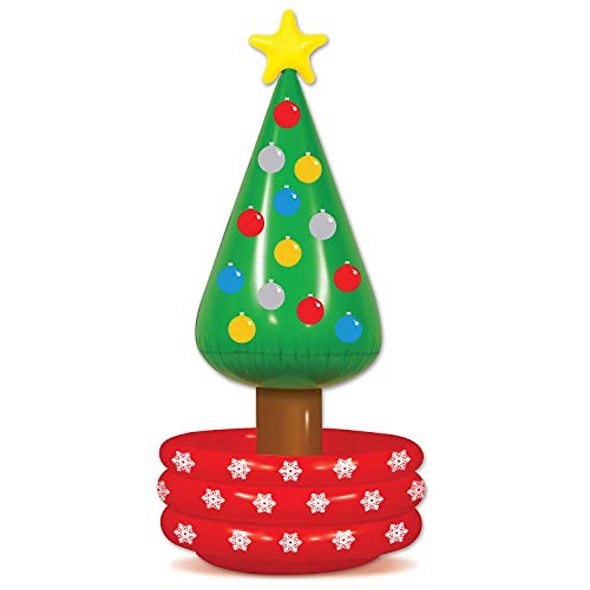 Beistle Inflatable Christmas Tree Cooler, 4’ 8” x 26” Holds approx. 24 12 oz. Cans - Inflatable Cooler for Parties, Drink Containers, Beverage Cooler, Christmas Inflatable, Holiday Decorations