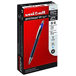 uni-ball 62153 uni-ball Jetstream RT Retr Ball Point Pen, Black Brl, Red Ink, Fine, 0.70 mm, Carton of 864