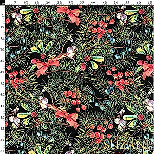 Christmas Ornamentals Floral Pattern Upholstery Fabric(200x140cm)-HDTF-1200-200