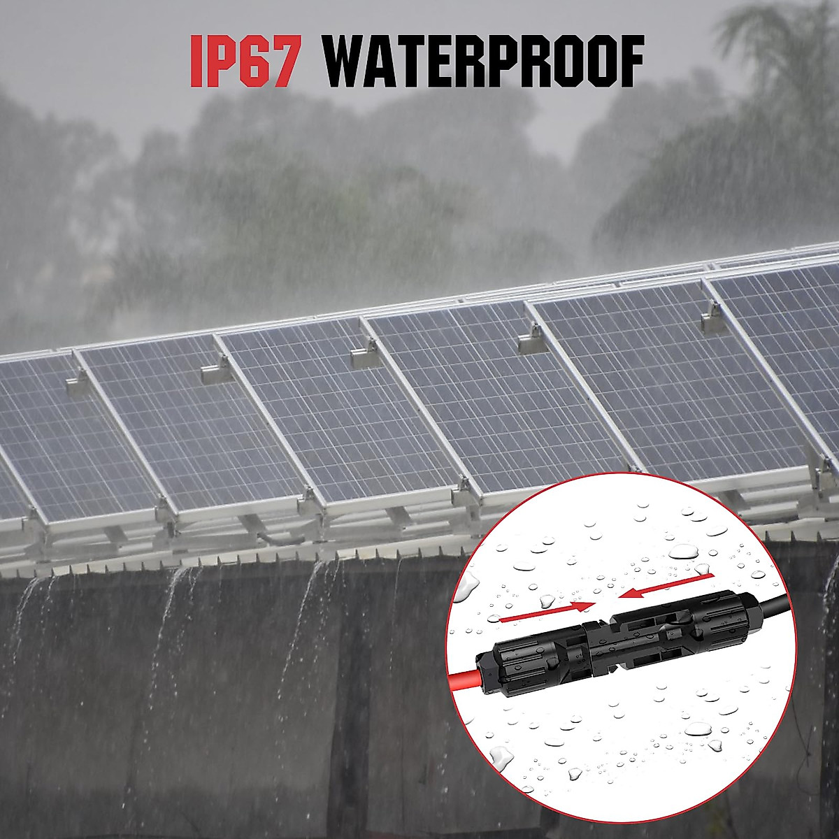 ECO-WORTHY 20FT 10AWG Solar Panel Extension Cable with Female and Male Connector for Solar Panels, Solar Controllers (20FT Red + 20FT Black)