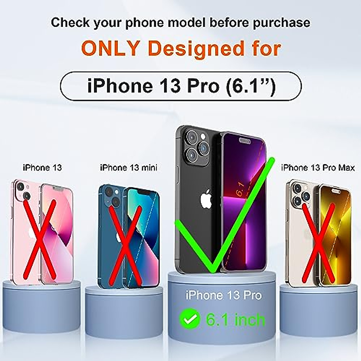 ORETECH for iPhone 13 Pro Case,with [2 x Tempered Glass Screen Protector] 360 ° Full Body Shockproof Protective Phone Case for iPhone 13 Pro 6.1 inch - Classic Green