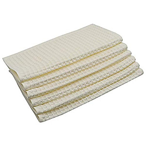 GQZLUCK 100% Natural Cotton Classic Waffle Weave Dish Cloths, Soft Ultra Absorbent Bath Hand FaceTowel, Fast Drying Lightweight Washcloth, Set of 6 (Beige)