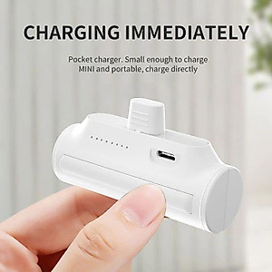SLAJOY Small Portable Charger 5000mAh Ultra-Compact Power Bank Cute Compatible with iPhone 14/14 Pro Max/13/13 Pro Max/12/12 Pro Max/11 Pro/XS Max/XR/X/8/7/6/Plus Airpods and More,White