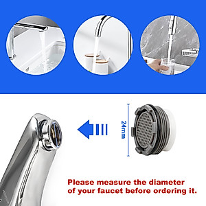 24 PCS Faucet Aerator with 4 PCS Faucet Aerator Key, M16.5 18.5 21.5 24mm Faucet Aerator Removal Tool, ABS Plastic Aerator for Sink Faucet, Faucet Aerator Replacement for Bathroom or Kitchen