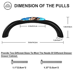 4 Pack Cabinet Pulls Handles Cabinet Hardware for Kitchen and Bathroom Cabinets, Drawer Pull, Cow Animal Livestock Fence Wooden