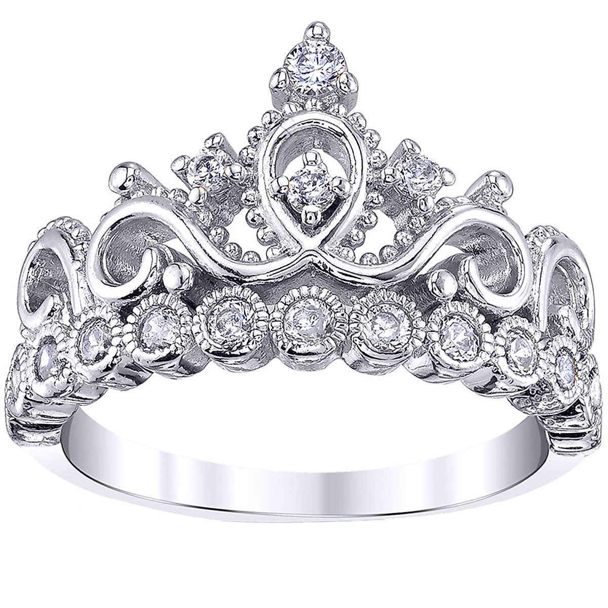 Guliette Verona 925 Sterling Silver Princess Crown Ring (9)