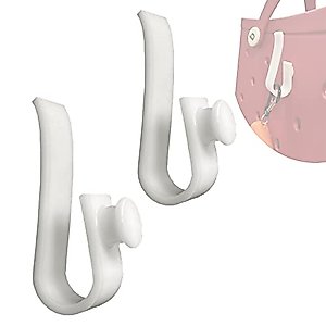 TEYOUYI Hooks Accessories for Bogg Bags, Insert charm Cutie Cup Holder connector key Holder Mask Holder,2PCS White