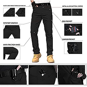 XHSYTC Soldier Tactical Waterproof Pants Outdoor Combat Hiking,Mens Tactical Pants Ripstop Cargo Pants,Multi Pocket Work Pants. (XL, Black)