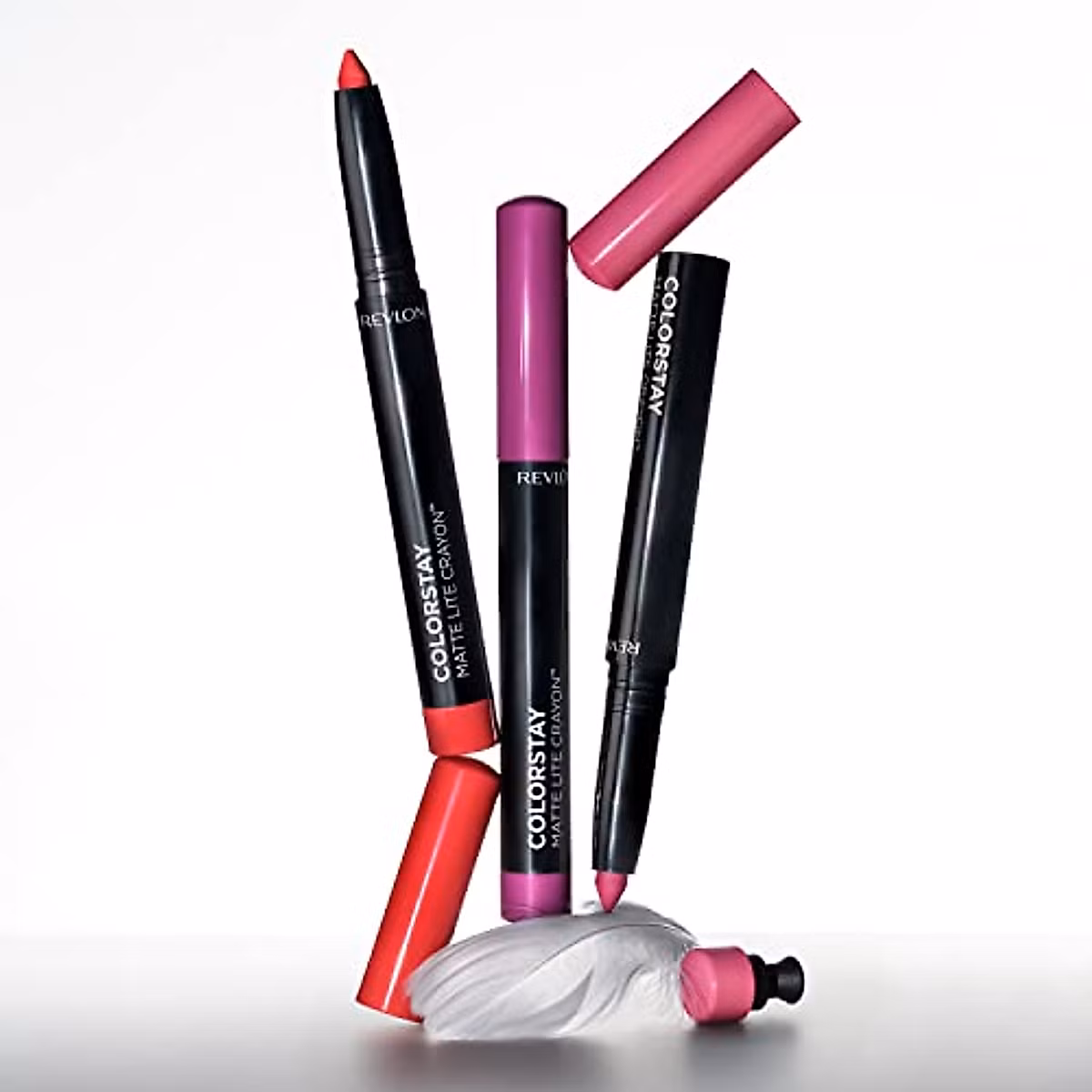 REVLON ColorStay Matte Lite Crayon Lipstick with Built-in Sharpener, Smudge-proof, Water-Resistant Non-Drying Lipcolor, 001 Tread Lightly, 0.049 oz