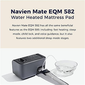 Navien Mate EQM 582, King – EMF-Free Water Heated Mattress Pad Warmer – Dual Temperature Control – WiFi Enabled & Eco-Friendly – Helps Soothe & Relieve Stress, Muscle Soreness, & Tension