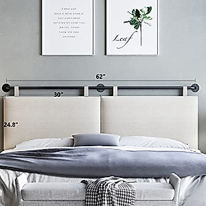 BSHOMGI Headboard for Queen Size Bed, Wall Mounted Headboard with Linen Queen Headboard Only Height Adjustable Beige Head Boards for Bedroom(Beige, Queen)