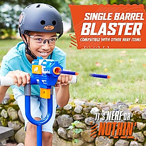 Flybar Nerf Blaster Scooter for Kids - Foldable Scooter, Height Adjustable, 2 Wheels, Anti-Slip Deck, for Boys/Girls, Rear Brake, Outdoor Toy, Shoots nerf Darts, Lightweight/Sturdy Kick Scooter