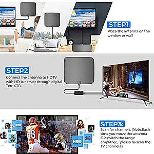 2023 Latest Amplified Digital HD TV Antenna 330 Miles Range, Indoor HD Antenna Ultra-Large Area Reception Support 4K 1080p All Older TV's, Smart Signal Booster Antenna/18ft Coaxial HDTV Cable