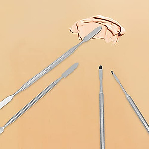 EXCEART 4Pcs Stainless Steel Depotting Spatula Makeup Spatula Tool Make Up Accessories for Makeup Cosmetics Mixing