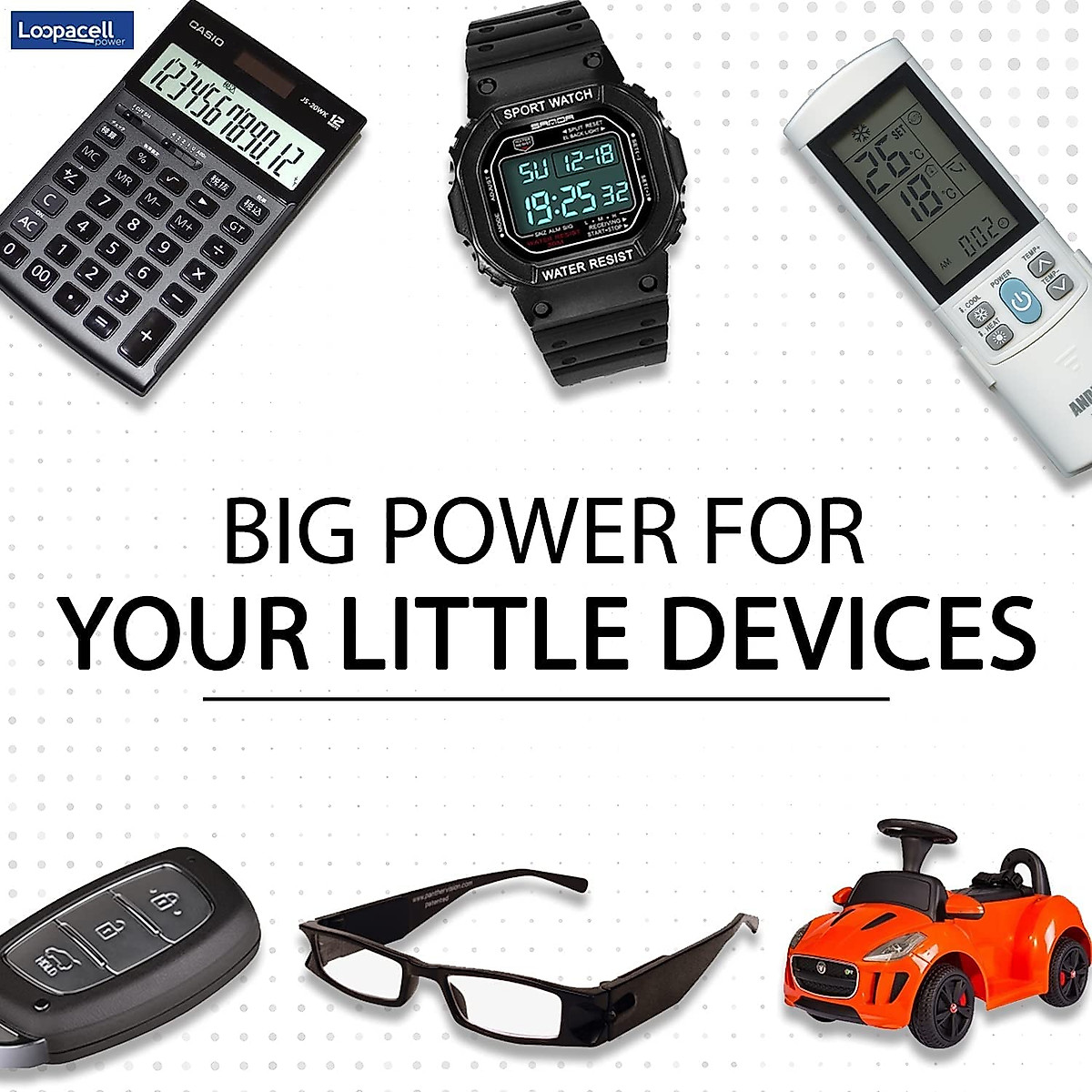 LOOPACELL CR2032 3V Lithium Coin Battery (20 Pack) – High Capacity Button Round Batteries for Watch, Remote – 2032 Flat Circle Cell Button Battery