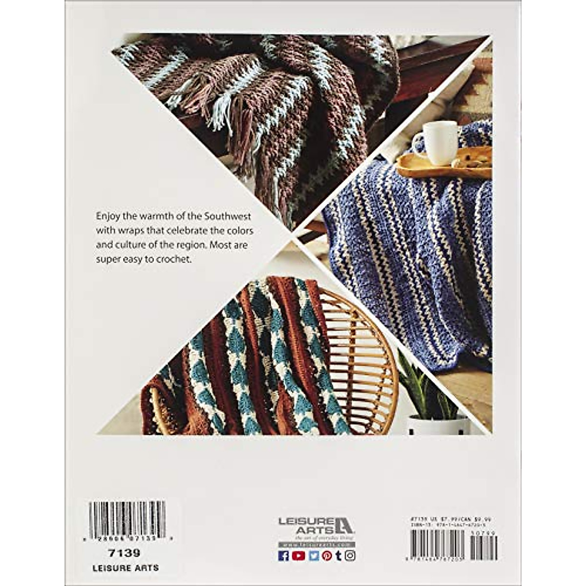 Leisure Arts Modern Southwest Afghans Blanket, Multicolor