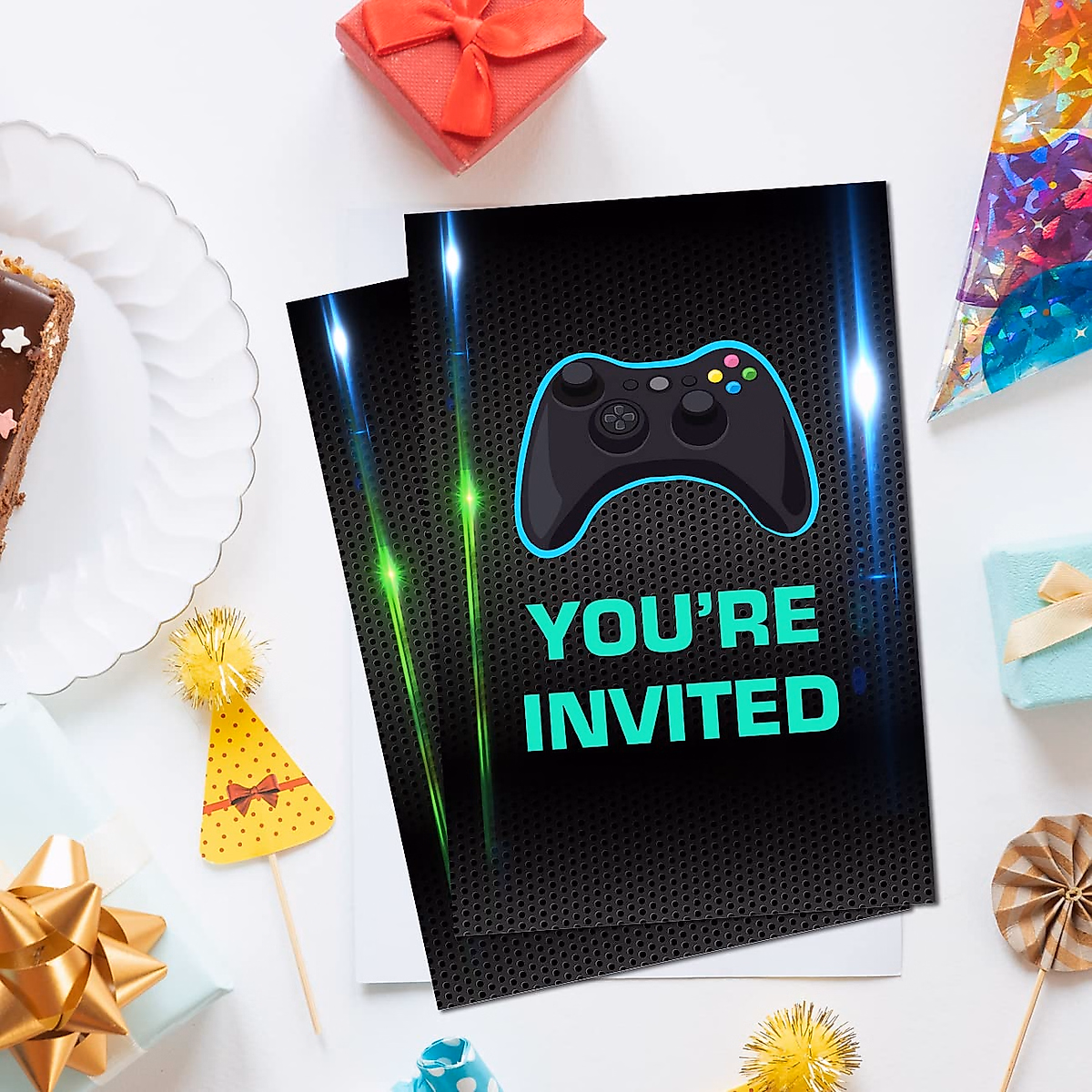 Soiceu Video Game Truck Theme Birthday Invitations with Envelopes Set of 20 Game On Video Game Truck Birthday Party Invites