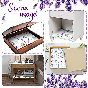 20 Drawer Liners for Dresser Lavender Scented Drawer Liners Drawer Paper Liner Non Adhesive Scented Liners for Drawers Fragrant Drawer Liners for Home Shelf Closet, 14 x 19.5 Inches (Lavender)