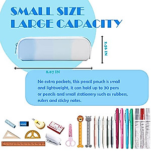 minimaliving Pencil Case,Colorful Silicone Waterproof Pencil Pouch Aesthetic Lightweight&Portable Pen Bag Stylish Small Office Supplies for Adults,Women and Men(Blue)