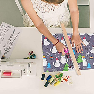 Kisangel Quilting Fabric 9pcs Christmas Cotton Fabric Bundles Square Sewing Precut Patchwork Printed Scraps for DIY Xmas Stocking Tree Wreath Doll Dress Scrapbook 25x25cm (Colorful)