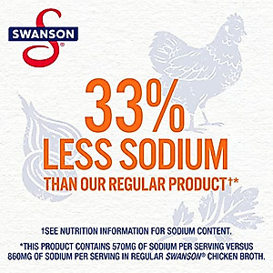 Swanson Natural Goodness 33% Less Sodium Chicken Broth, 48 oz Carton