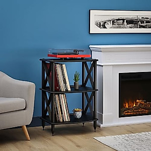 Pangea Audio Vulcan TT LP Record Player Turntable Stand Rack with Vinyl Storage Espresso