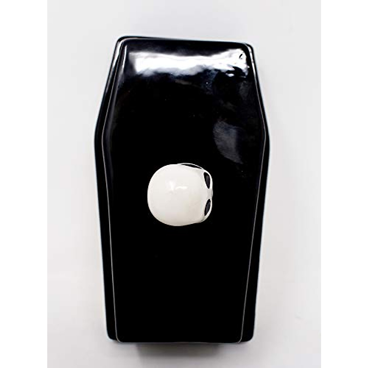 Boston Warehouse Coffin Shaped with Skull Handle Covered Butter Dish, Standard, Black
