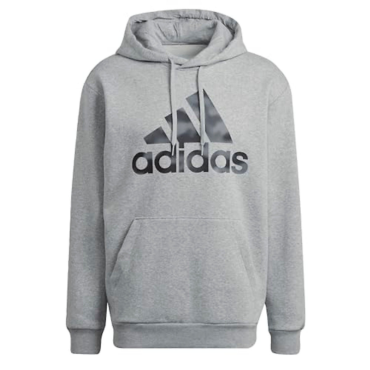 adidas Men's Essentials Camouflage Printed French Terry Hoodie, Medium Grey Heather, Small