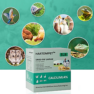 GRUBSFARM HARTOMPET Better Than Dried Mealworms for Chickens 5 lbs - 85X Calcium Than MealWorms - Non-GMO Chicken Feed Additive - Black Soldier Fly Larvae Treats for Hens, Ducks, Wild Birds