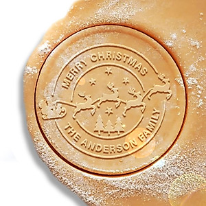 2024 Personalized Christmas Cookie Stamp Christmas Cookie Mold With Your Name 3d Raised Design Merry Christmas Personalized Cookie (Design-A)