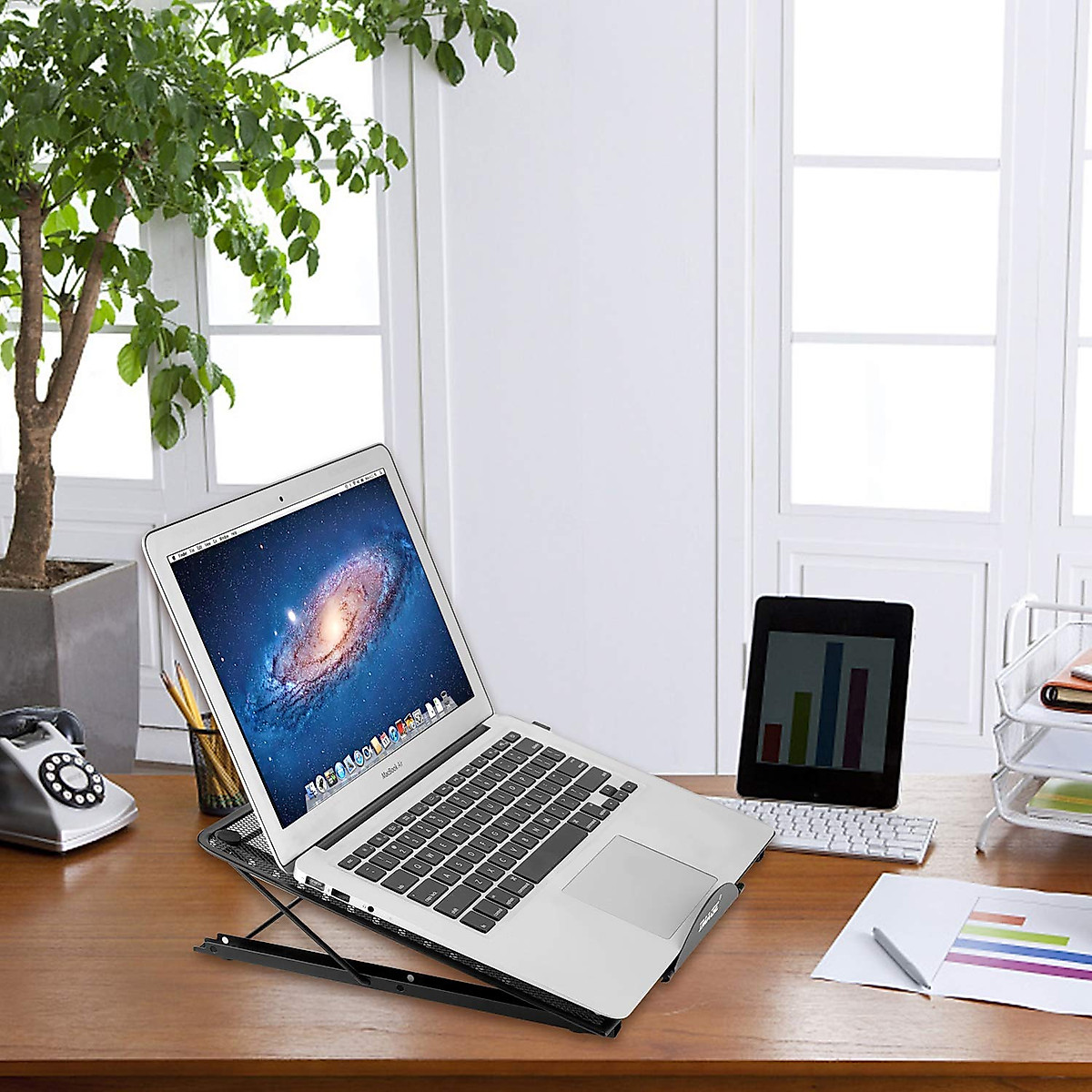 IMAGE Large Version Stand Ventilated Adjustable Light Box Laptop Pad Stand, Multifunction(12 Angles) Skidding Prevented Tracing Holder for AGPtek/Huion A3 A4 LED Tracing Light Pad & Diamond Painting