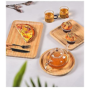 Mojia Personalized Bamboo Serving Trays and Platters, Custom Engraved Decorative Food Platters, Drinks Serving Trays (Rounded Rectangle)