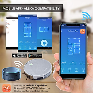Smart Gyroscope Robot Vacuum Cleaner - Multiroom Navigation Mobile App Control and Alexa Compatible - Auto Charge Dock, 3 Step Air Filter - Cleans Hardwood and Carpet Floor - Pure Clean PUCRC660