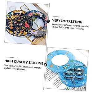 Beavorty 1 Set Eyelash Box Mold Round Silicone Molds Resin Molds Tray Round Mirror Tray Fake Eyelashes Box Resin False Eyelash Case Eyelashes Display Tray Resin Travel Disc Crystal White