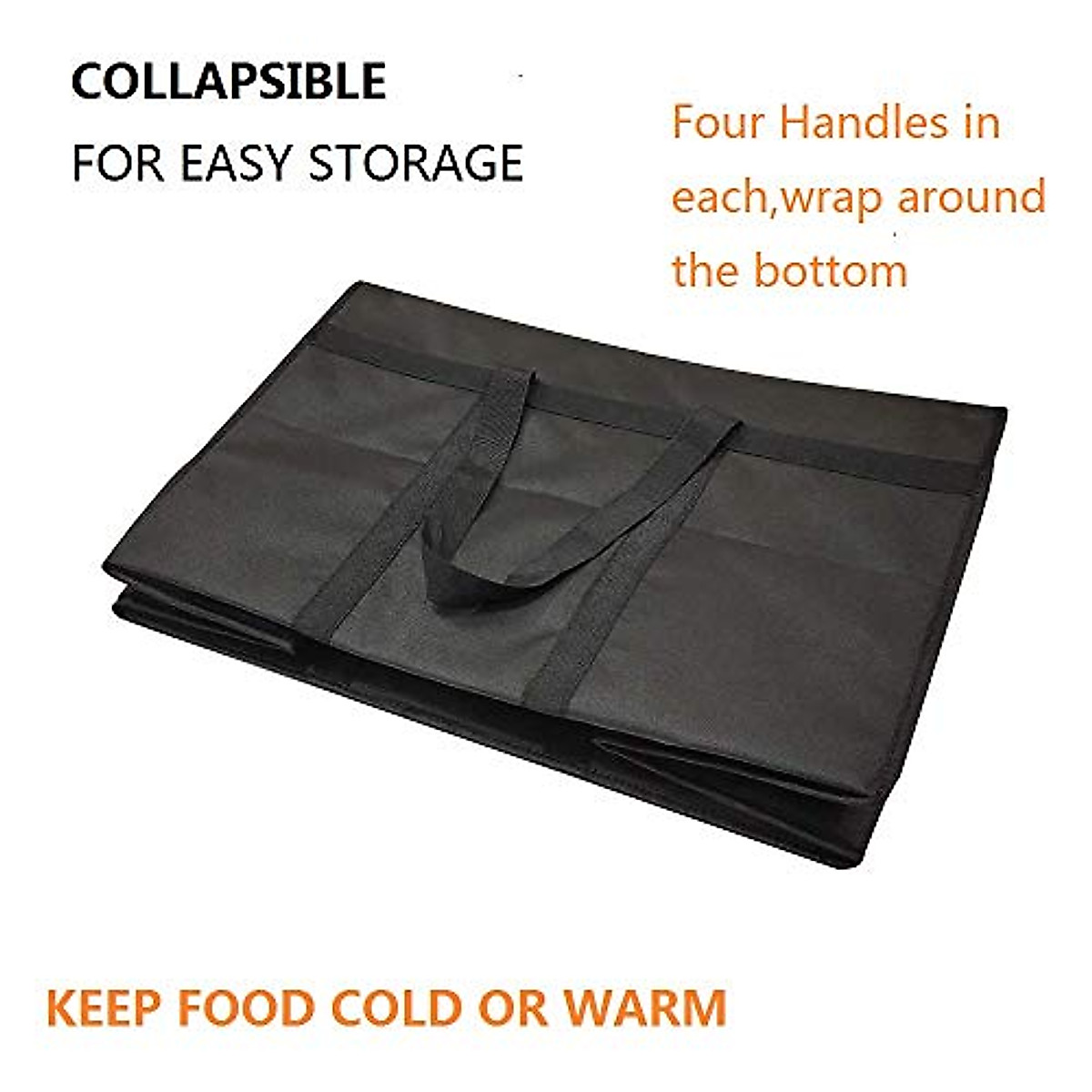 XXX-Large Insulated Collapsible Cooler Bags with Zipper Closure,Reusable Grocery Shopping Bags Keep Food Hot or Cold