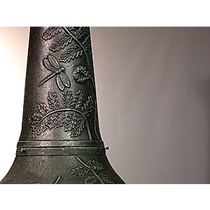 The Blue Rooster Dragonfly Aluminum Chiminea in Gold Accent