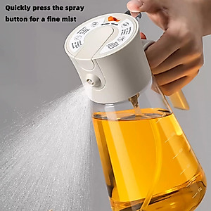 CXINYI Olive Oil Dispenser Bottle - 2 in 1 Oil Dispenser and Oil Sprayer - 700ml / 23Oz Oil Bottle with Fine Mist Nozzle - Oil Sprayer for Cooking, Kitchen, Salad, Barbecue White