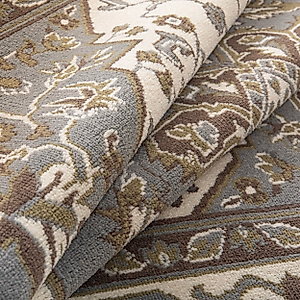 Superior Indoor Area Rug, Jute Backing for Kids or Pets, Entryway, Living Room, Kitchen, Dorm, Bedroom, Hallway, Plush Rugs, Vintage Abstract, Glendale Collection, (8' x 10'), Green