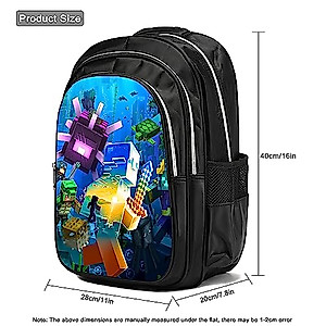 Mine Game Craft Backpack Lightweight Canvas Travel Backpack Gift Anime Cartoon 3d Print Laptop Bag For Sports Hiking Work Casual Daypack Gifts