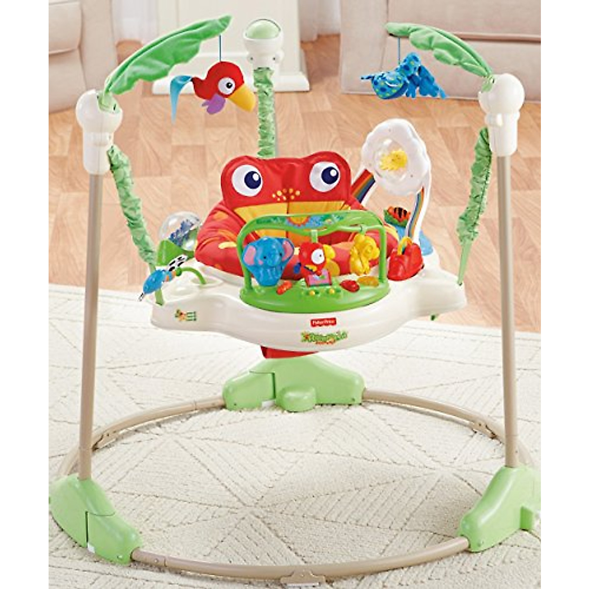 Fisher-Price Baby Bouncer Rainforest Jumperoo Activity Center with Music Lights Sounds and Developmental Toys
