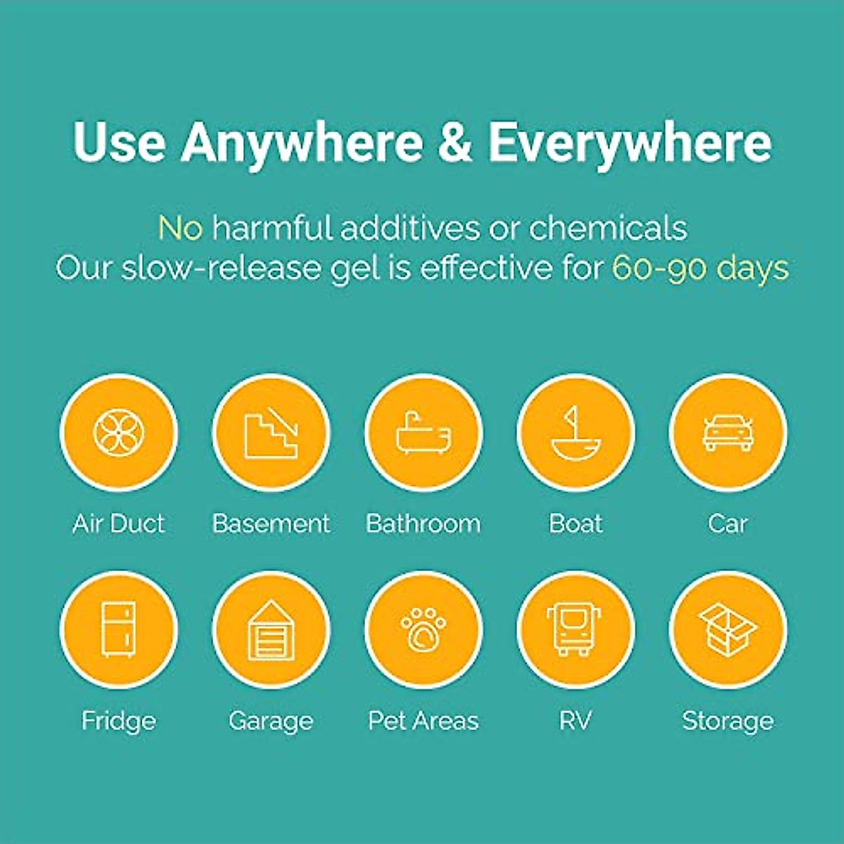 Azuna All-Natural Odor Remover Gel, Large Room | Air Purifier with Tea Tree Oil | Plant-Based & Long Lasting | For Pet Odors, Smoke & Strong Odors | Natural Scent, 8 oz.