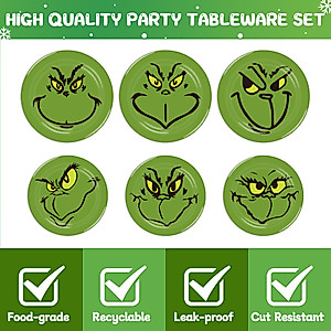 Yizeda 60pcs Christmas Party Plates Christmas Party Supplies Christmas Baby Shower Decor（30pcs 7inch,30pcs 9inch）