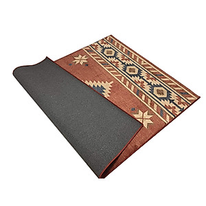 Nevita Collection Southwestern Native American Design Area Rug Southwest Design Rugs Geometric South West Pattern (Orange (Terra) Blue Beige Red, 5'3" x 7'1")