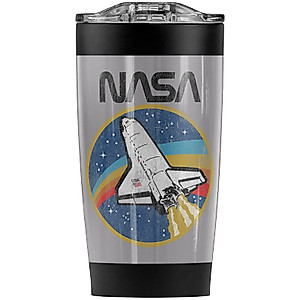 NASA Space Shuttle Patch Stainless Steel Tumbler 20 oz Coffee Travel Mug/Cup, Vacuum Insulated & Double Wall with Leakproof Sliding Lid