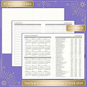2024 Planner - 2024 Weekly Monthly Planner, Janaury 2024 - December 2024, 5.75" x 8.25", Faux Leather Planner 2024 with Back Pocket & 40 Notes Pages - Medium Purple