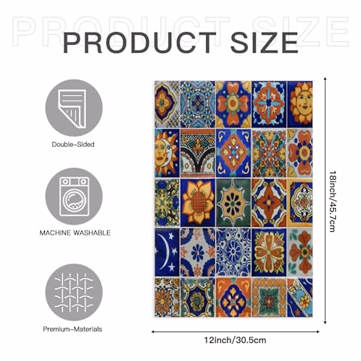 Double-sided garden flag Retro Talavera Tiles Mexican Folk Art Outdoor Flag Garden Flag Yard Outdoor Decoration （12×18in）.