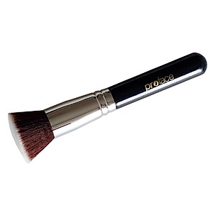 Mypreface Synthetic Blush and Bronzer Brush - Angled Kabuki Makeup Brush: Premium Foundation Brush Perfect for Face Contouring and Highlighting with Creams and Powders (Black)