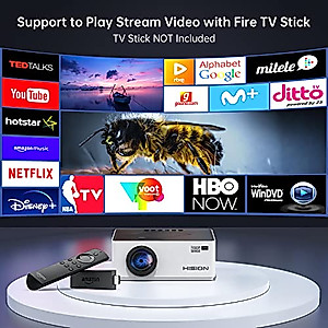 Mini Projector Native 1080P Outdoor Movie Projector, HISION 8000L Portable Home Theater 4K Support Video Projector Compatible with TV Stick, HDMI, VGA, USB, Laptop, DVD, iOS & Android Smartphone